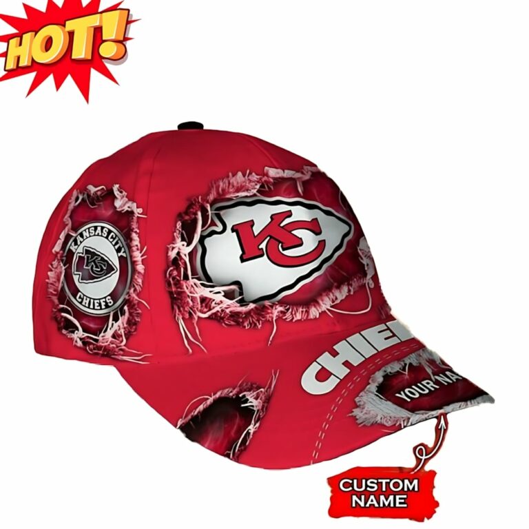 Kansas City Chiefs Inferno Reaper Cracked Skull Baseball Cap - ChiefsFam