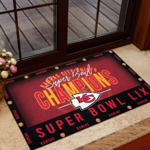 Kansas City Chiefs 2025 Super Bowl LIX Champions Doormat - ChiefsFam