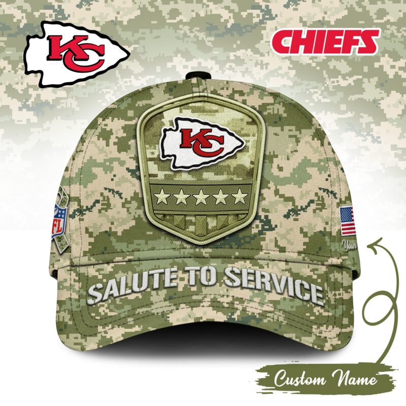 Kansas City Chiefs Salute to Service Camo Baseball Cap - ChiefsFam