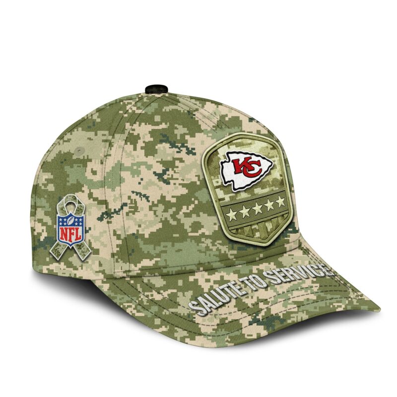 Kansas City Chiefs Salute to Service Camo Baseball Cap - ChiefsFam